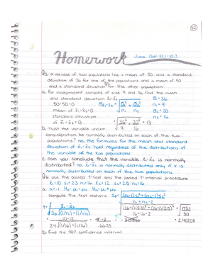 Chapter Two Stats Homework - stat152 - Studocu