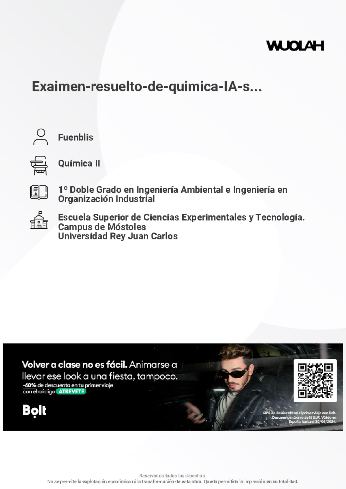 Wuolah free Exaimen resuelto de quimica IA segundo parcial - Exaimen ...