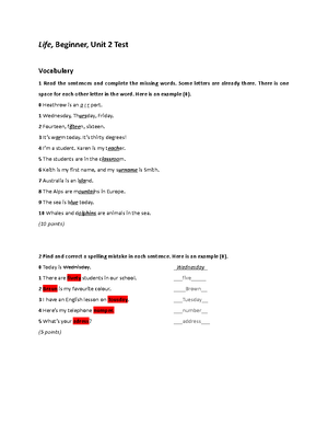 Life 2E Pre-intermediate Student's Book Unit 1 - YOUR HABITS YOUR ...