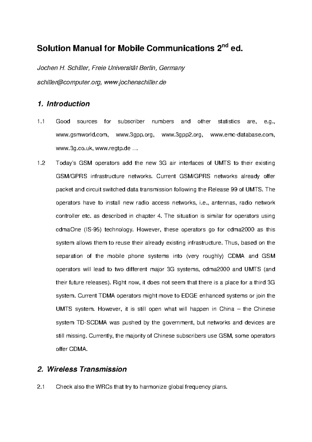 Solutions 2nd ed - Mobile communication notes - Solution Manual for ...