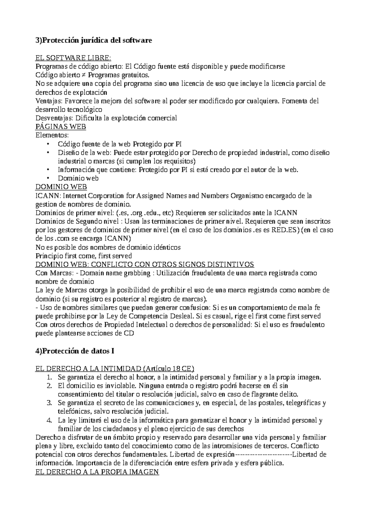 Principios Juridicos - apuntes - 3)Protección jurídica del software EL ...
