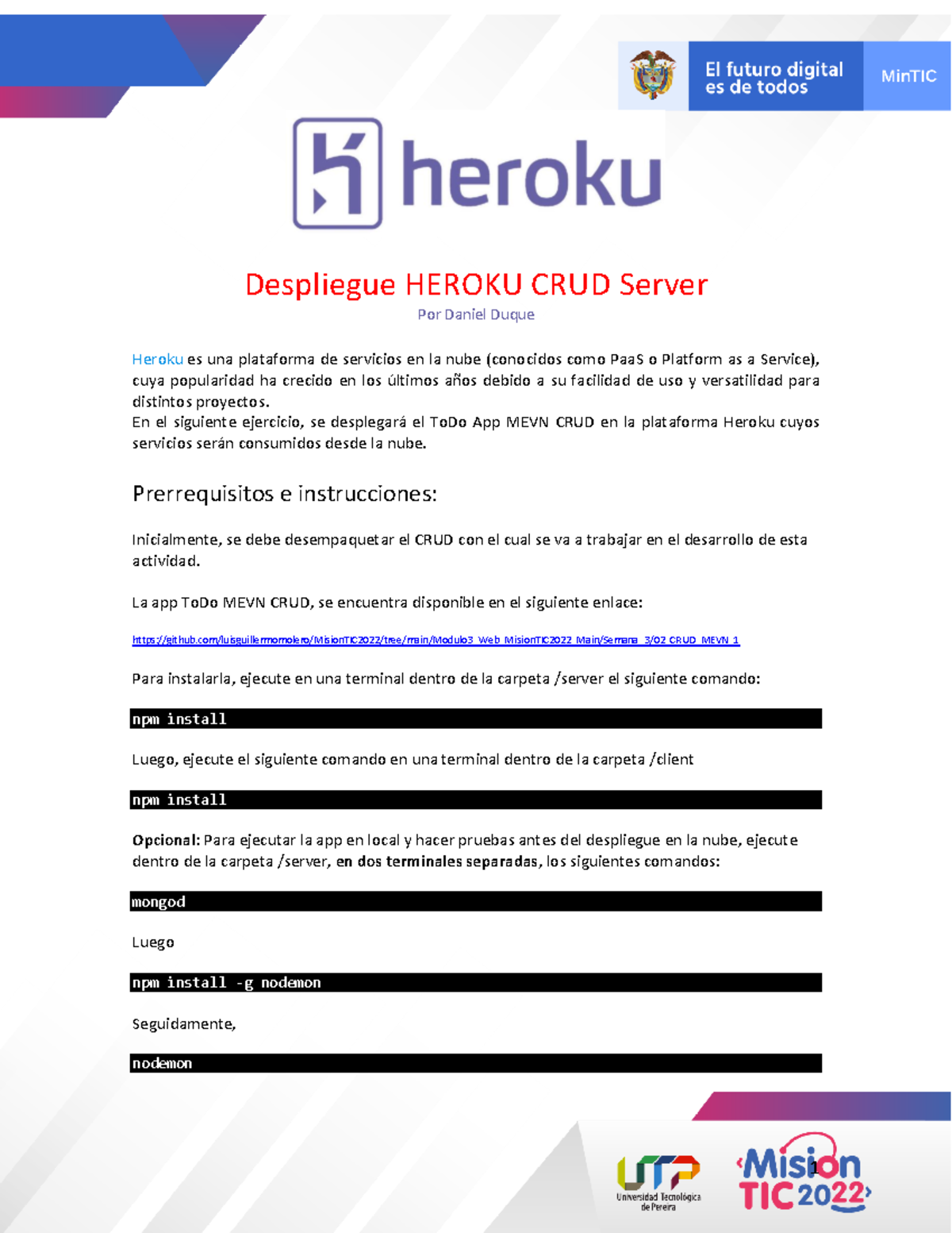 02 Despliegue Heroku Crud Server Despliegue Heroku Crud Server Por