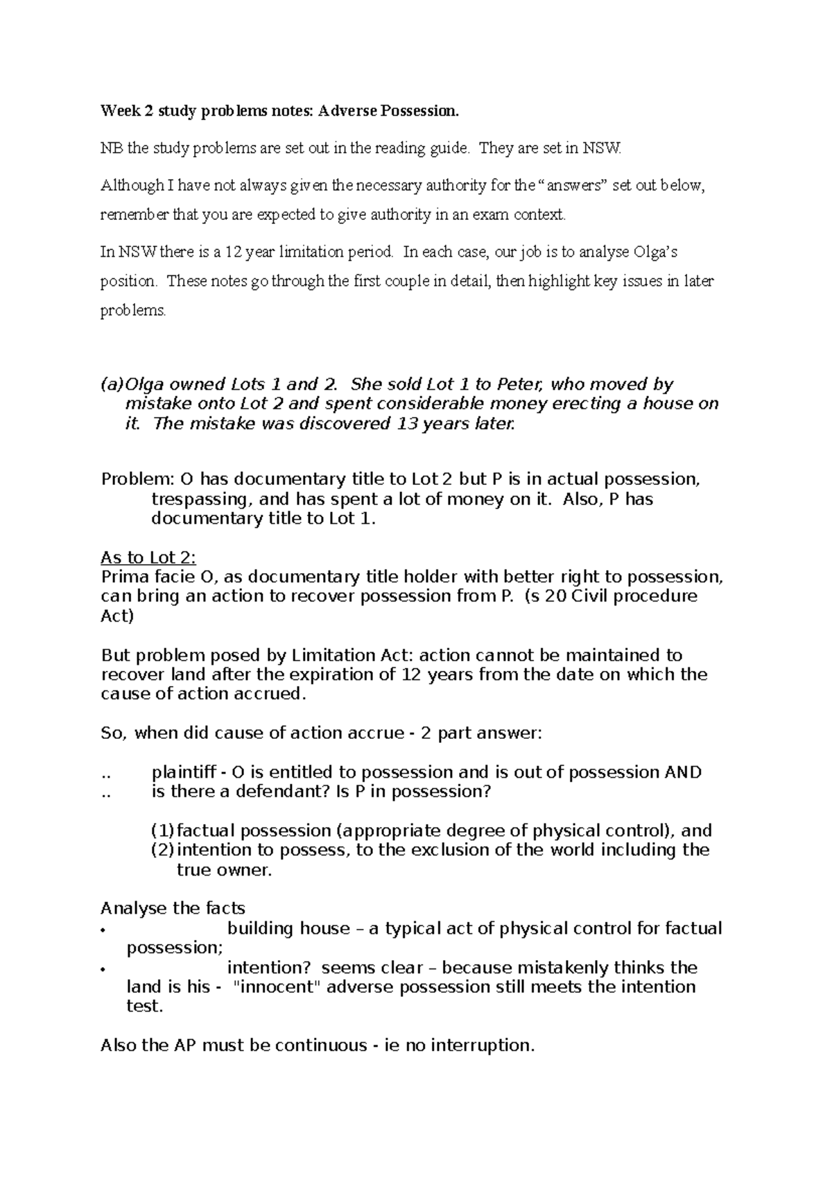 Week 2 study problem notes 2019 Australian National University - Week 2 ...