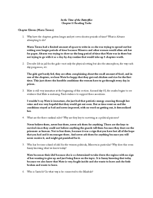 Butterflies 7 reading tasks - In the Time of the Butterflies Discussion ...