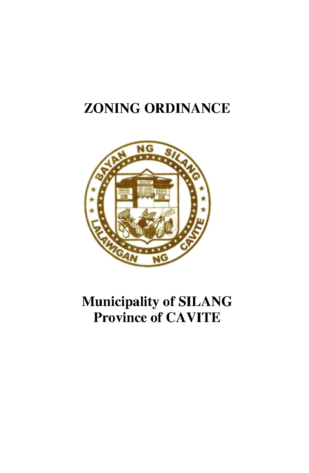 Zoning Ordinance Silang - ZONING ORD INANCE Municipality of SILANG ...