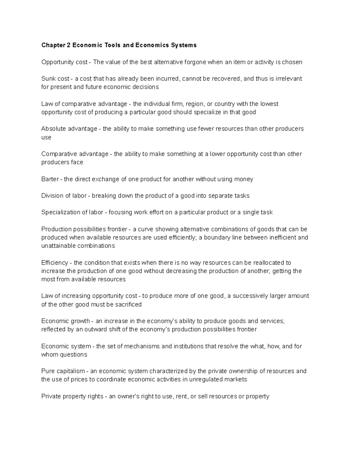 Ch 2 Economic Tools and Economic Systems - Google Docs - Chapter 2 ...