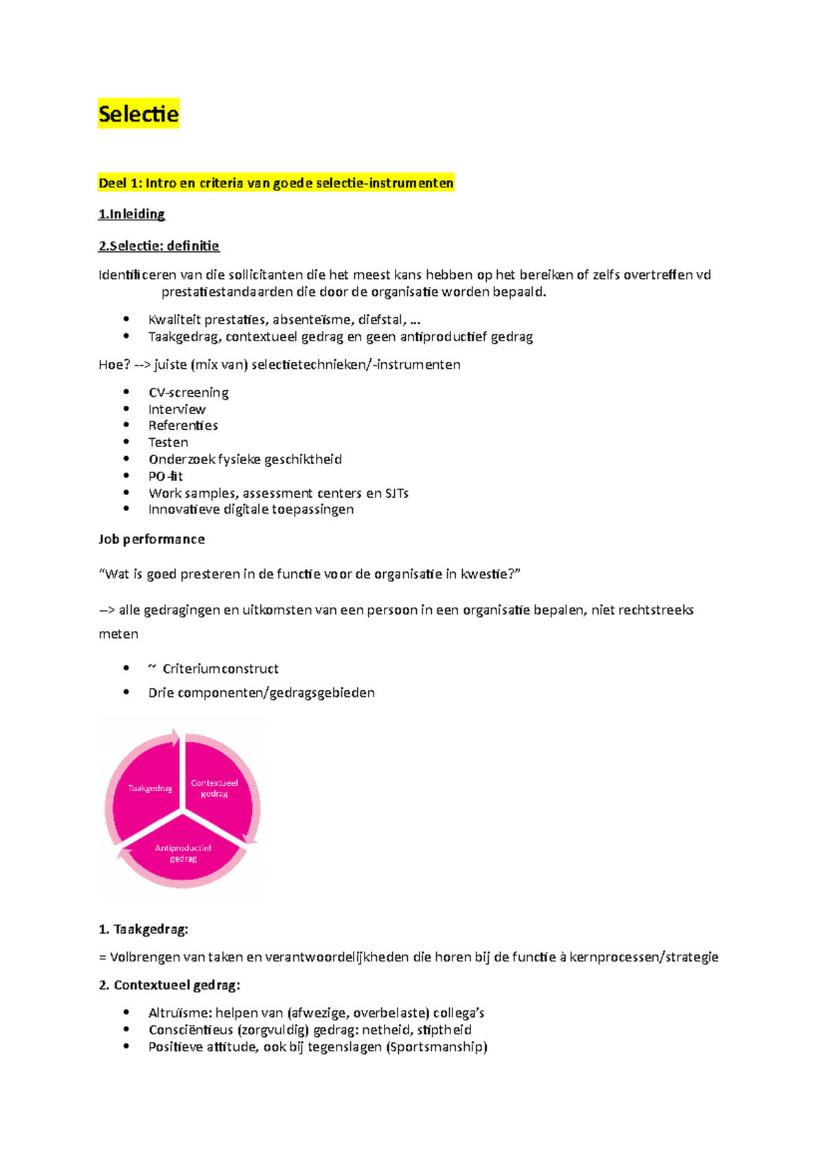 Selectie intro en criteria van goede selectie-instrumenten - Selectie ...