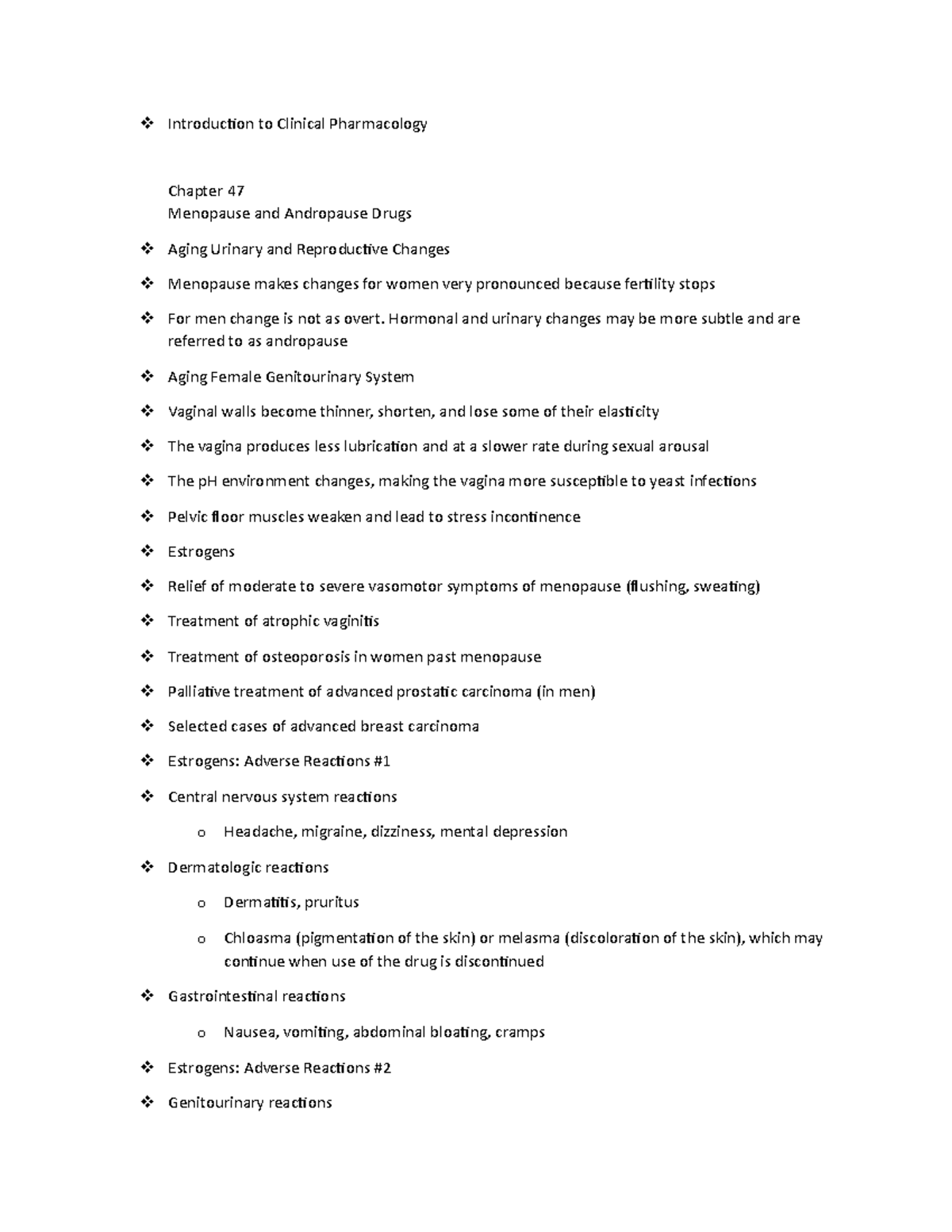Urinary Meds - Introduction to Clinical Pharmacology Chapter 47 ...