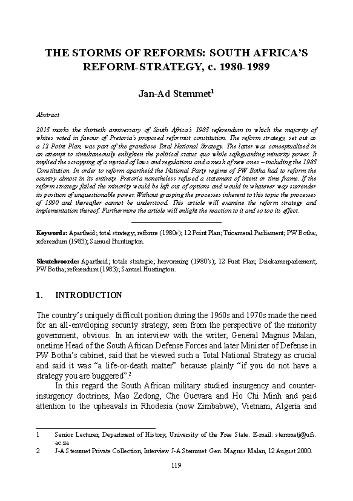Content - Road To Democracy - THE STORMS OF REFORMS: SOUTH AFRICA’S ...