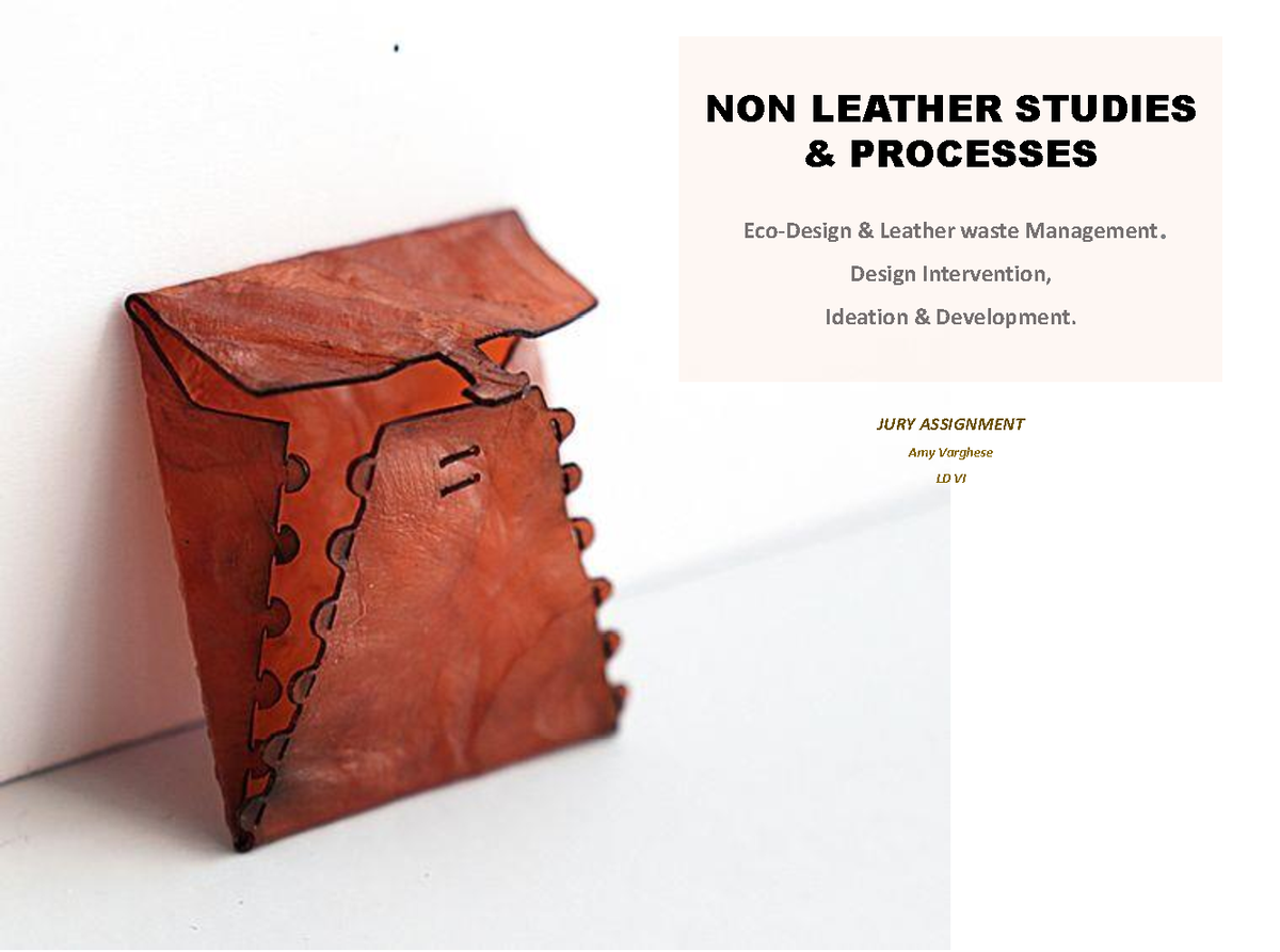Leather studies and processes - NON LEATHER STUDIES & PROCESSES Eco ...