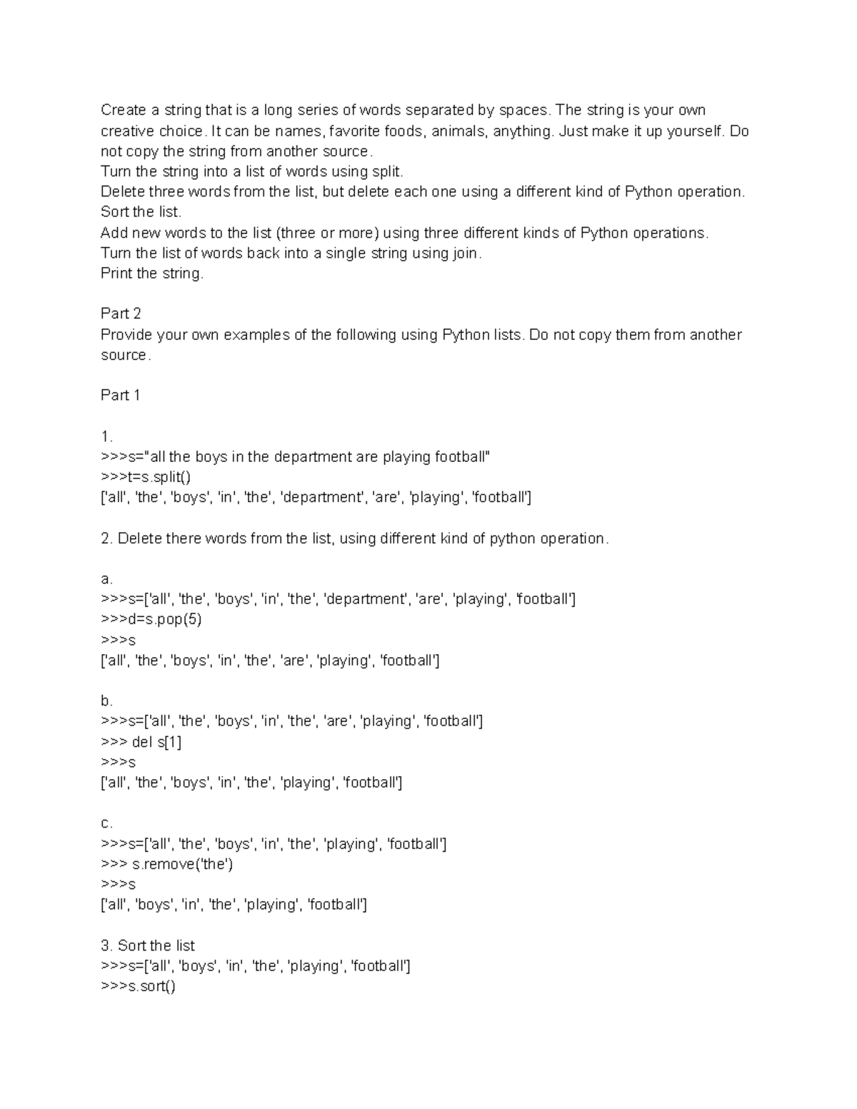 CS1101 Learning Journal UNIT 6 - Create a string that is a long series of words separated by ...