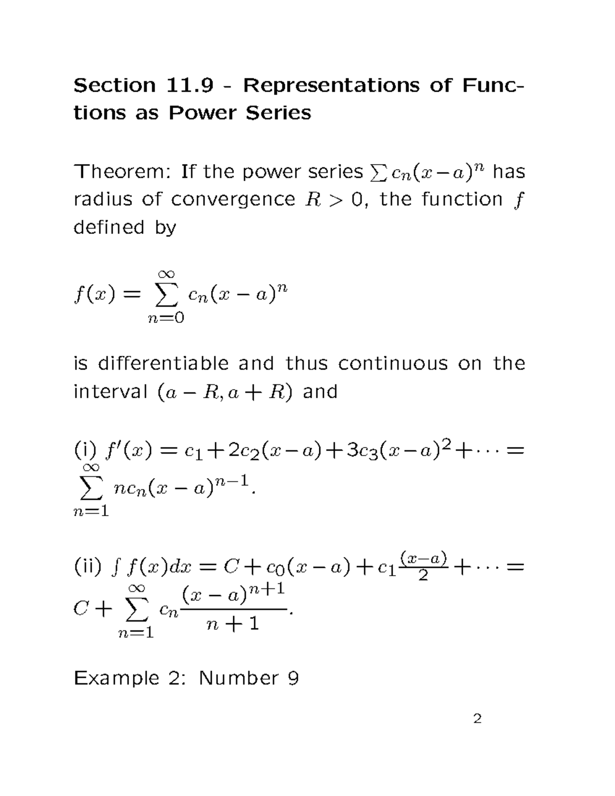 Section 11 - CALC I CONTENT HELP - Section 11 - Representations of Func ...