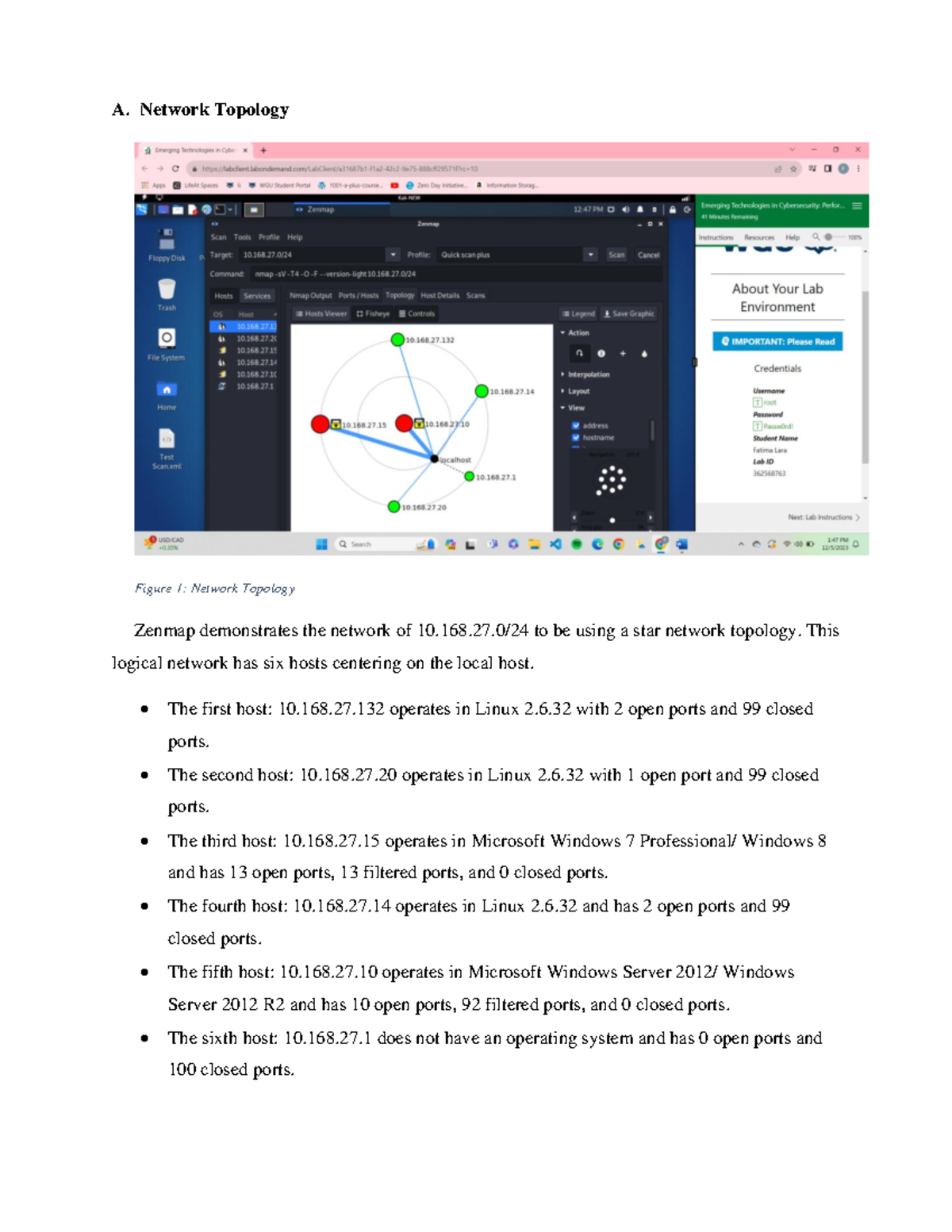 GRP1 TASK 1 NMAP AND Wireshark - A. Network Topology Figure 1 : Network Topology Zenmap ...