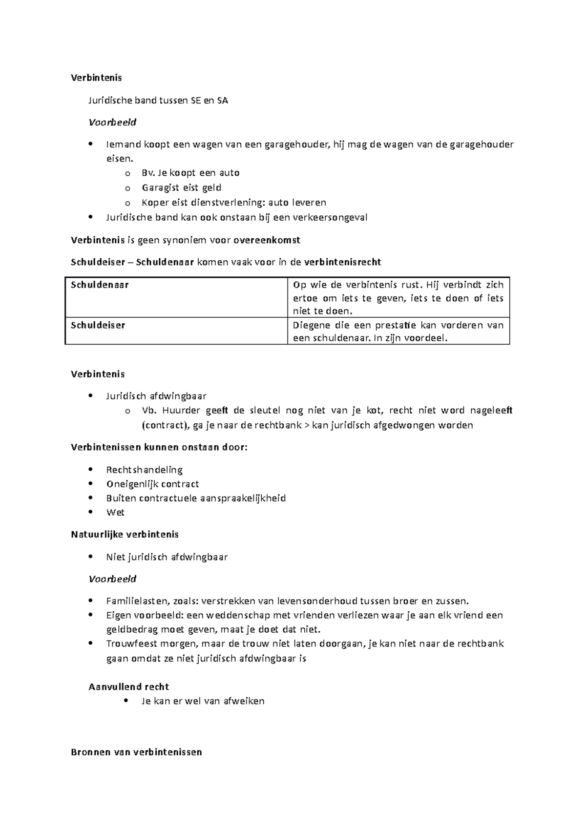 Verbintenis - Verbintenis Juridische band tussen SE en SA Voorbeeld ...