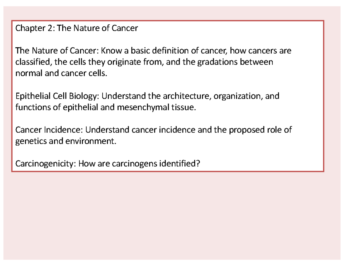 The Nature of Cancer - Epithelial Cell Biology: Understand the ...