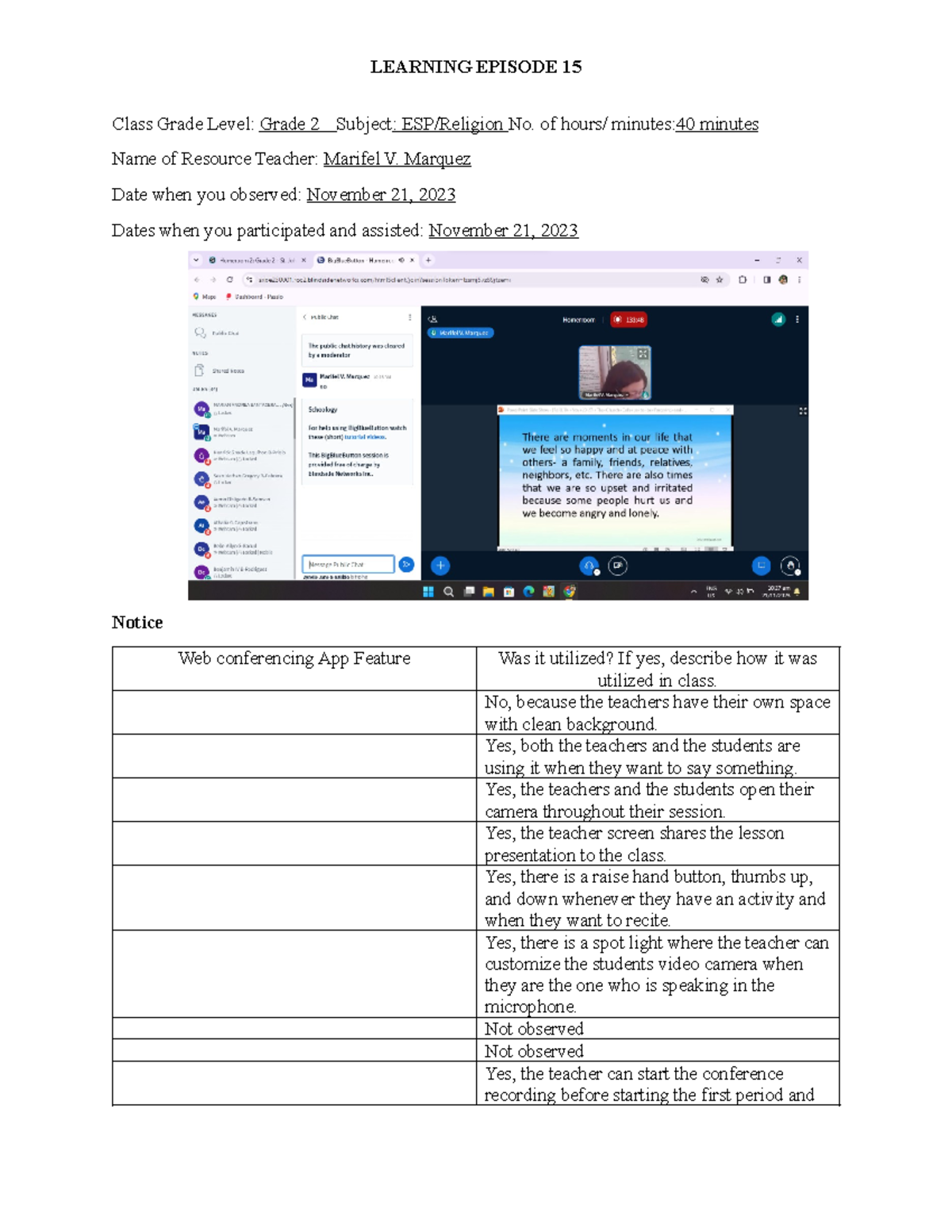 FS2-LE 15 Tana, Marian Andrea S - LEARNING EPISODE 15 Class Grade Level ...