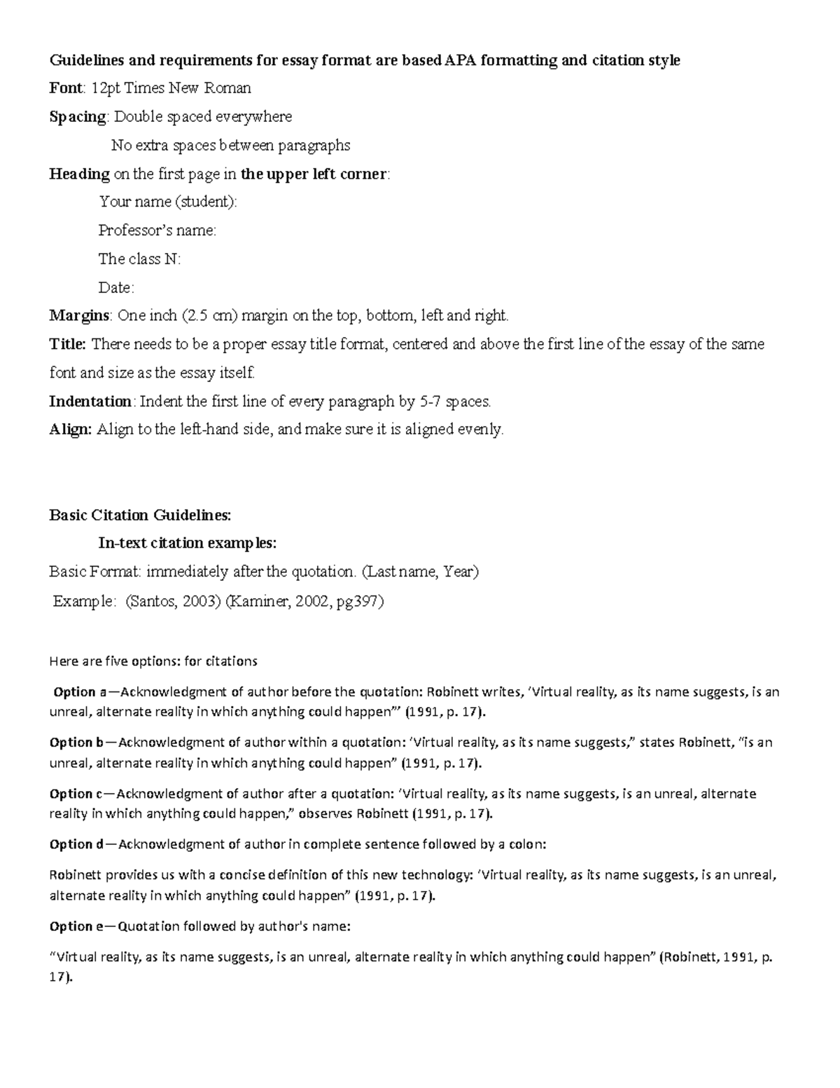 Style-Guide-For-Essay writing - Guidelines and requirements for essay ...