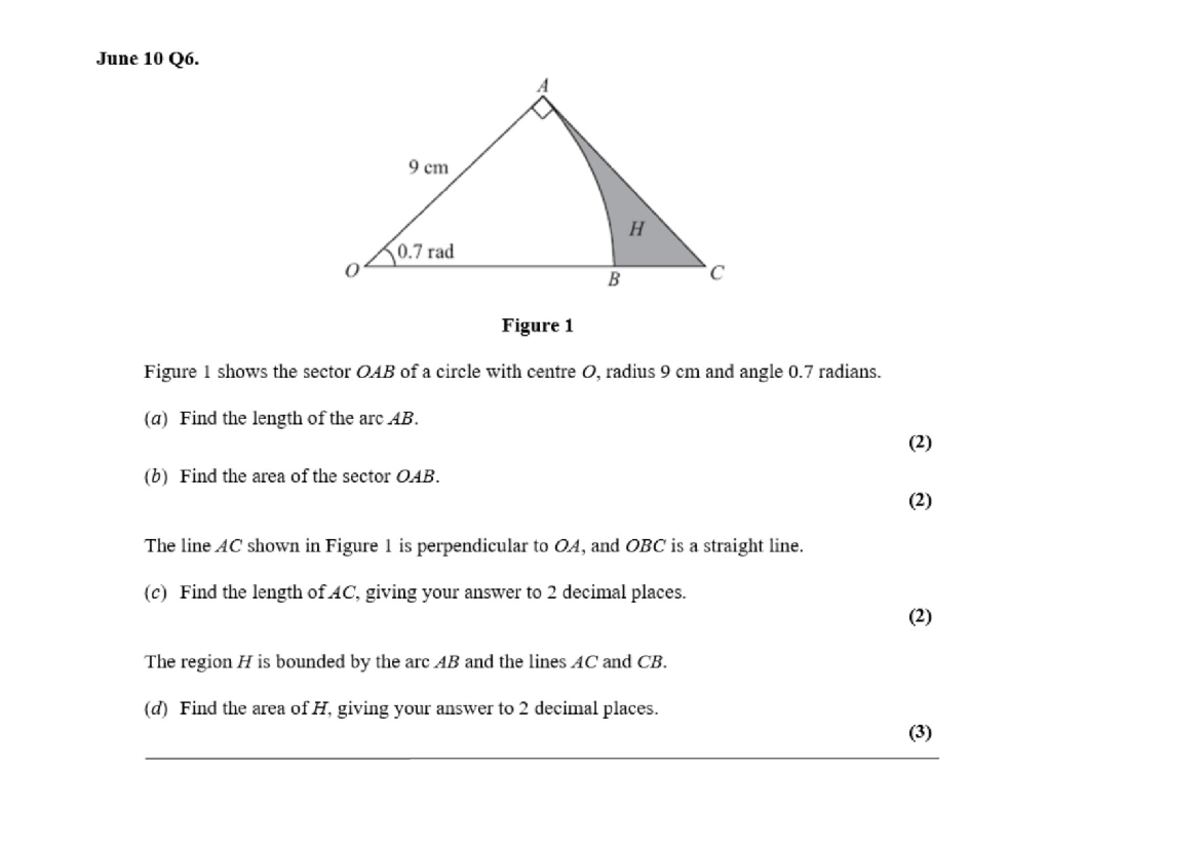 Chapter 5 Radians Exam Questions + Answers - Studocu
