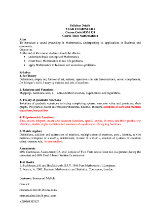 Mulungushi University - Studocu