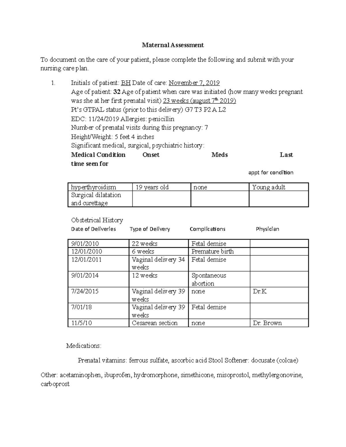 Maternal Assessment - Maternity and Care of child study guides ...