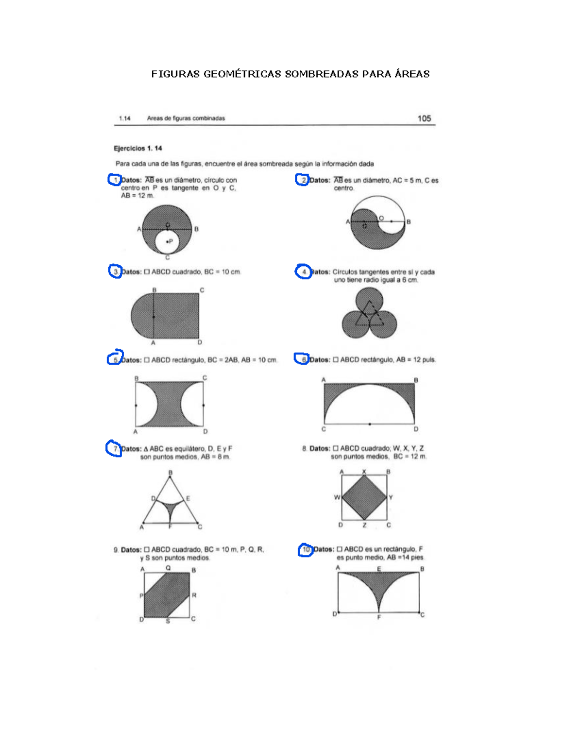 Areas Sombreadas Precalculo - propiedad intelectual - FIGURAS ...