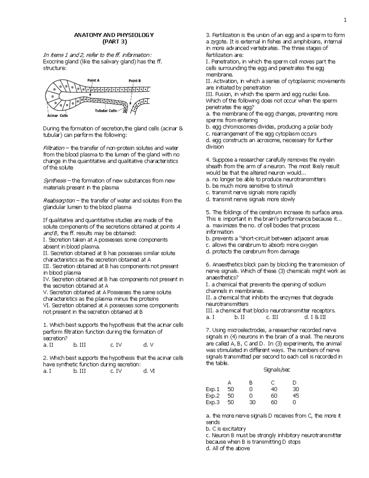 Anatomy AND Physiology PART 3 - ANATOMY AND PHYSIOLOGY (PART 3) In ...