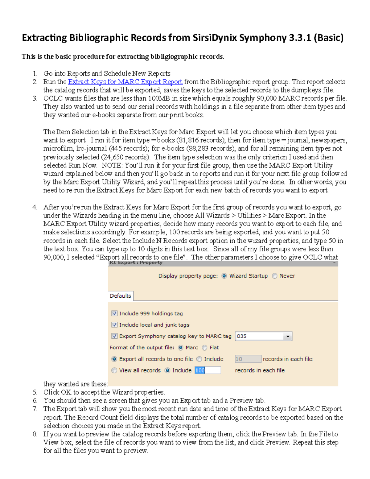 Basic Record Extraction from Sirsi Dynix Symphony 3 - Extracting ...