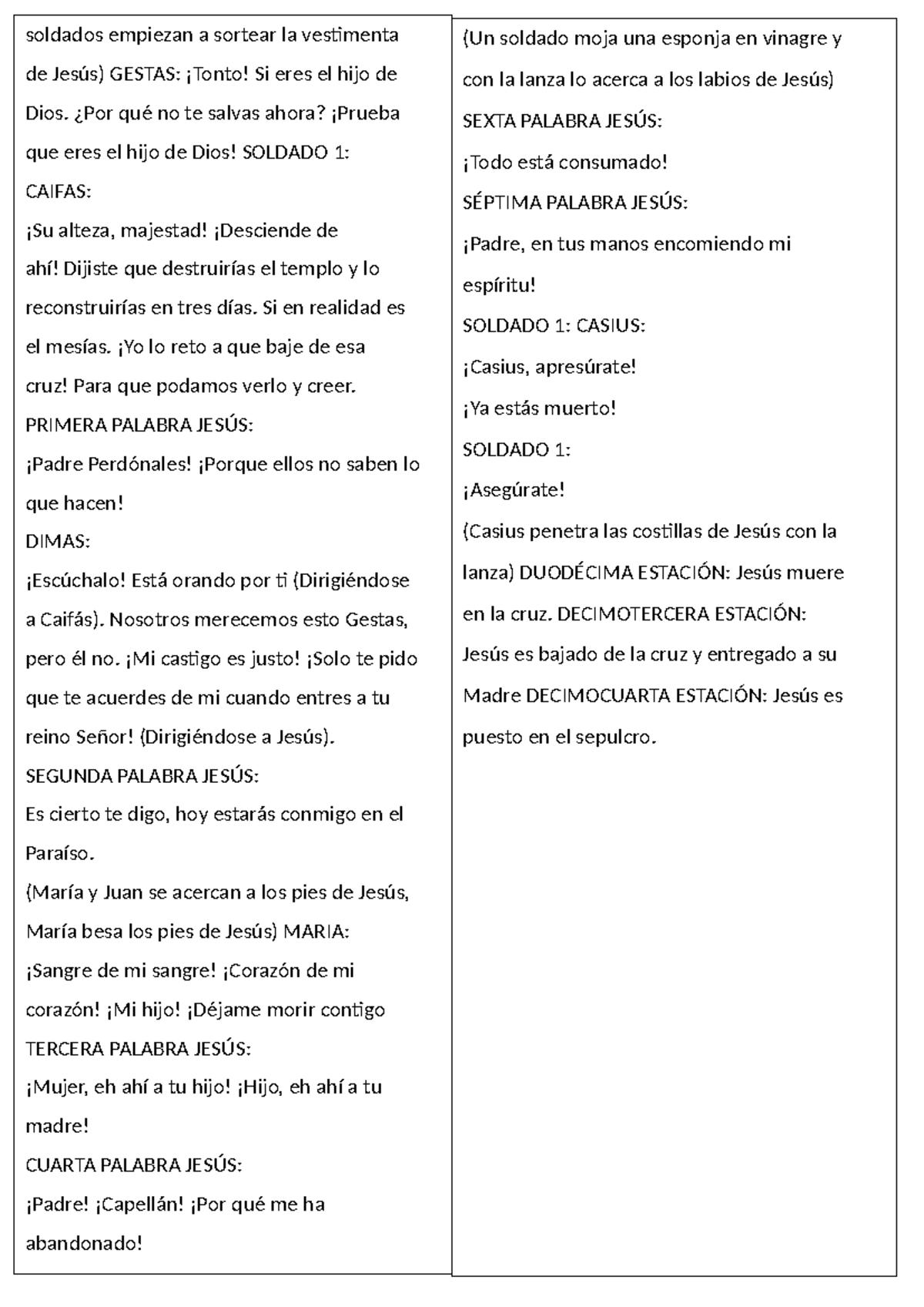 Guion DE Teatro - uisnelo pes - soldados empiezan a sortear la ...