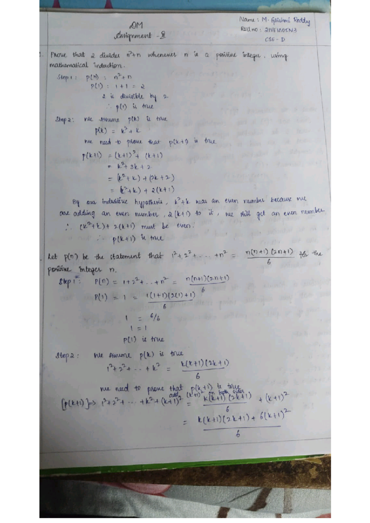 DM Assignment 2 - DBMS - DM Name: M. Grishmi Reddy Rollno: 21VE1A05N3 Assignment CSE. D 1. Prove ...