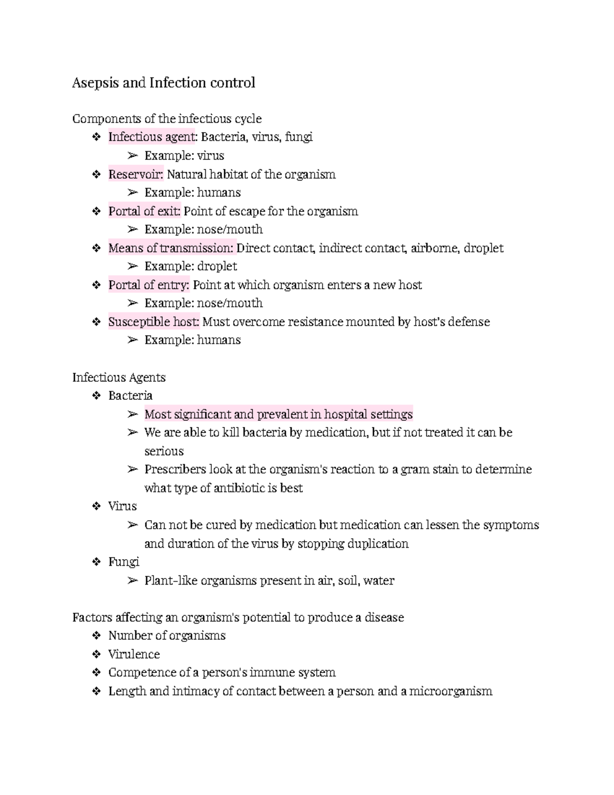 Asepsis and infection control - Asepsis and Infection control ...