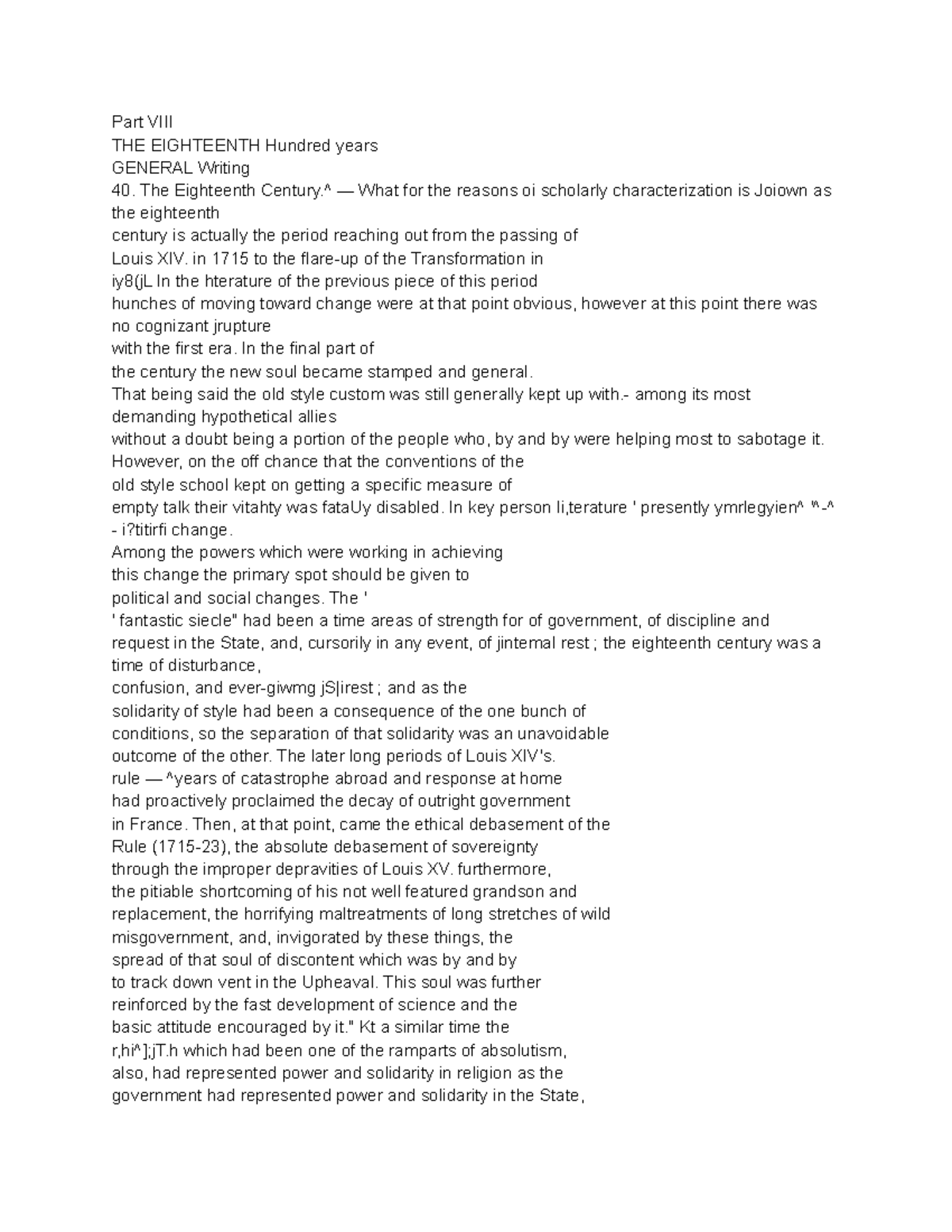 Introduction to french literature chpt 8 notes - Part VIII THE ...