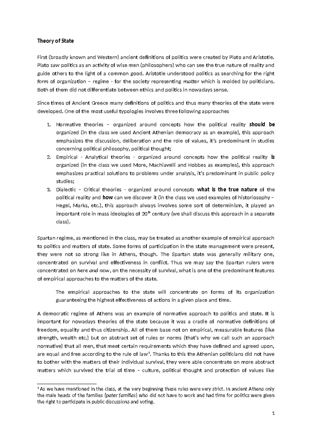 Theory of the state 2 - Theory of State First (broadly known and ...