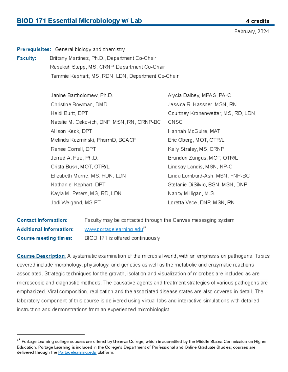 2024-06-18 biod171 - Syllabus - BIOD 171 Essential Microbiology w/ Lab ...