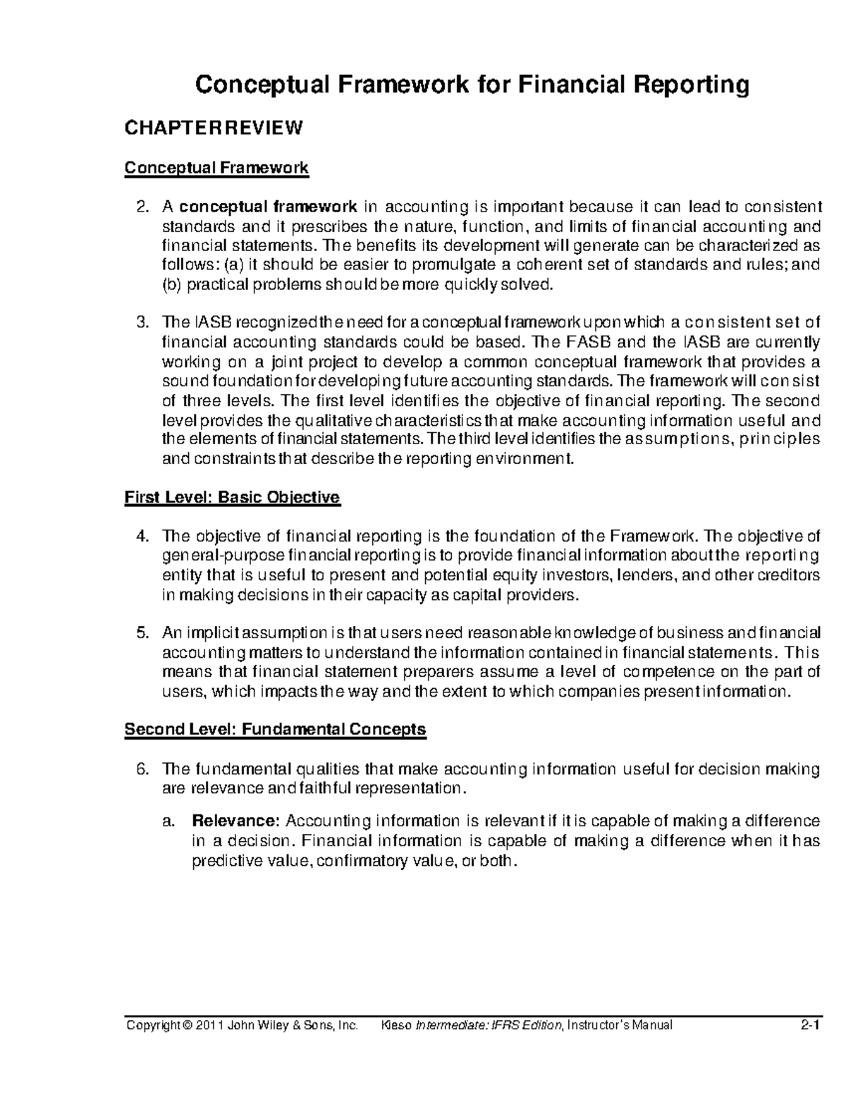 THe conceptual framework Chapter 2 Accounting Theory - Copyright © 2011 ...