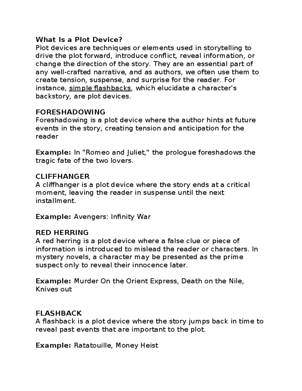 WORD PLOT Devices - creative writing - What Is a Plot Device? Plot ...