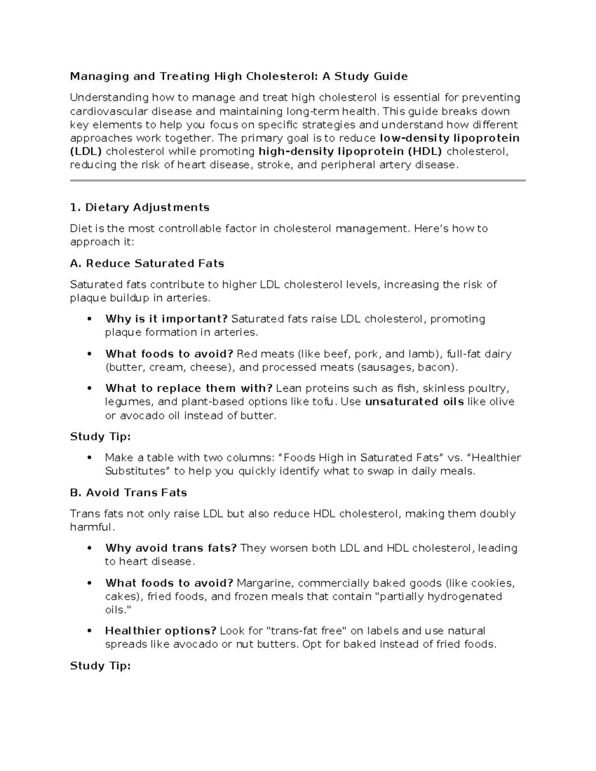 Managing and Treating High Cholesterol - This guide breaks down key ...