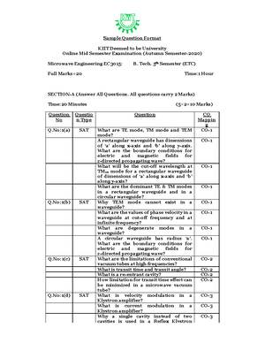 Magnetron Oscillator - MWE - Microwave and Wave Engineering(MWE) - Studocu