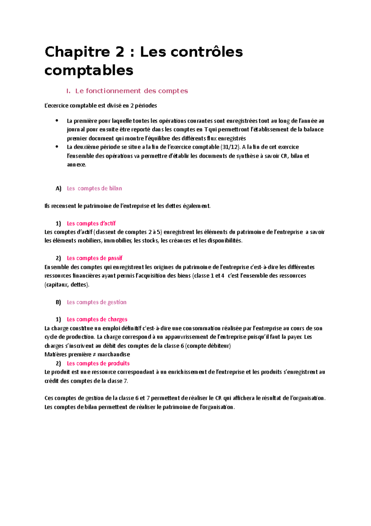 Chapitre 2 Les contrôles comptables - Le fonctionnement des comptes L ...