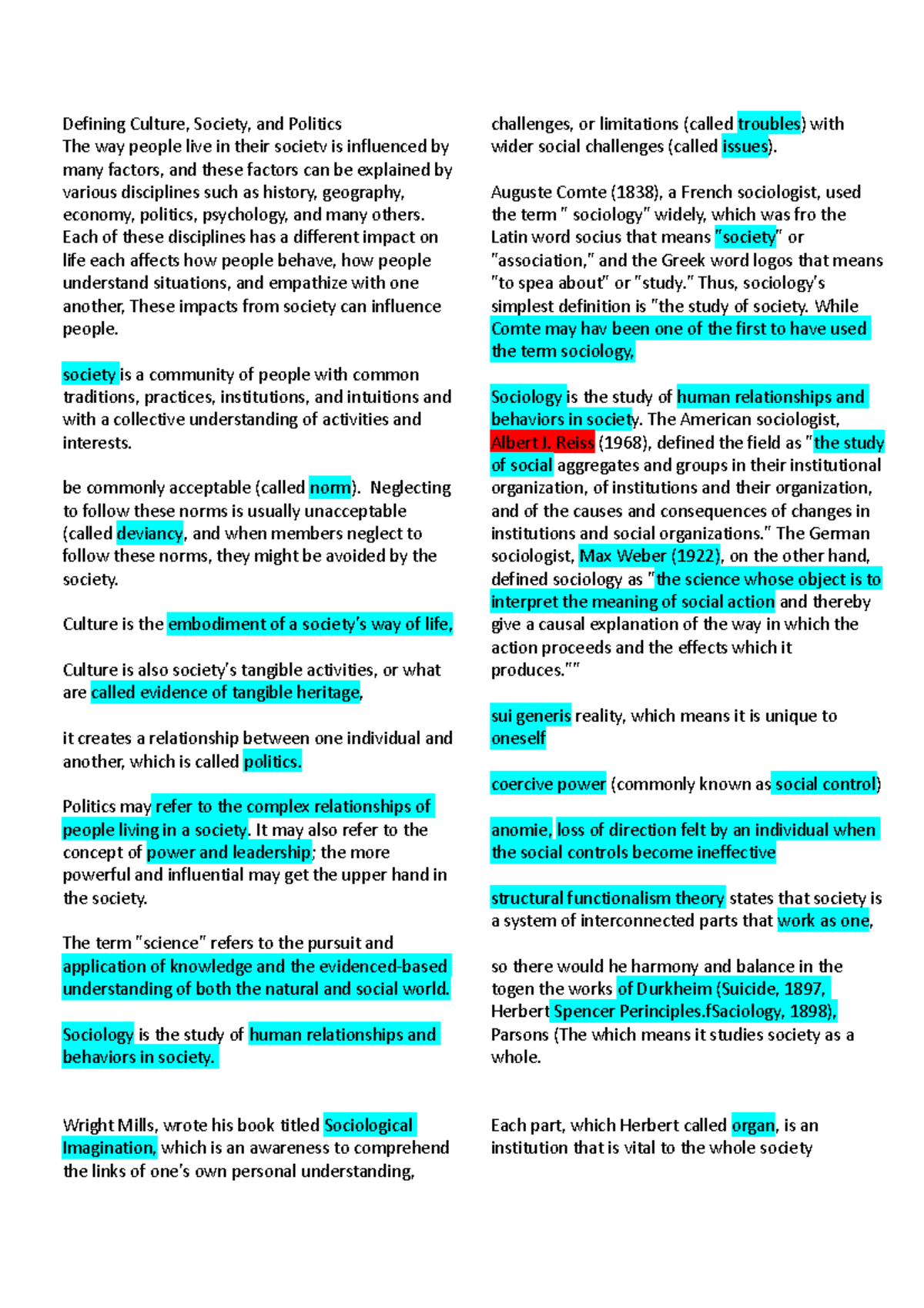 UCSP- Reviewer - G11 - Defining Culture, Society, and Politics The way ...