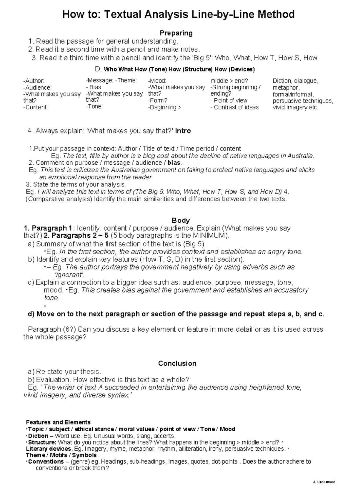 How to write a textual analysis 6 - How to: Textual Analysis Line-by ...