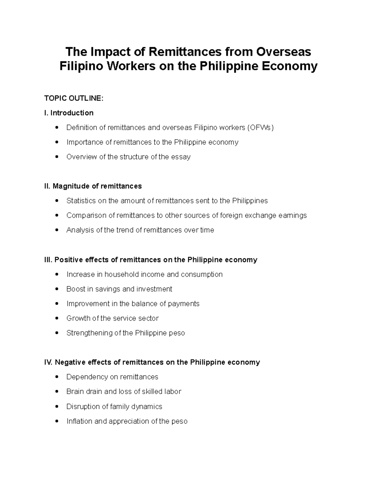 The Impact of Remittances from Overseas Filipino Workers on the ...