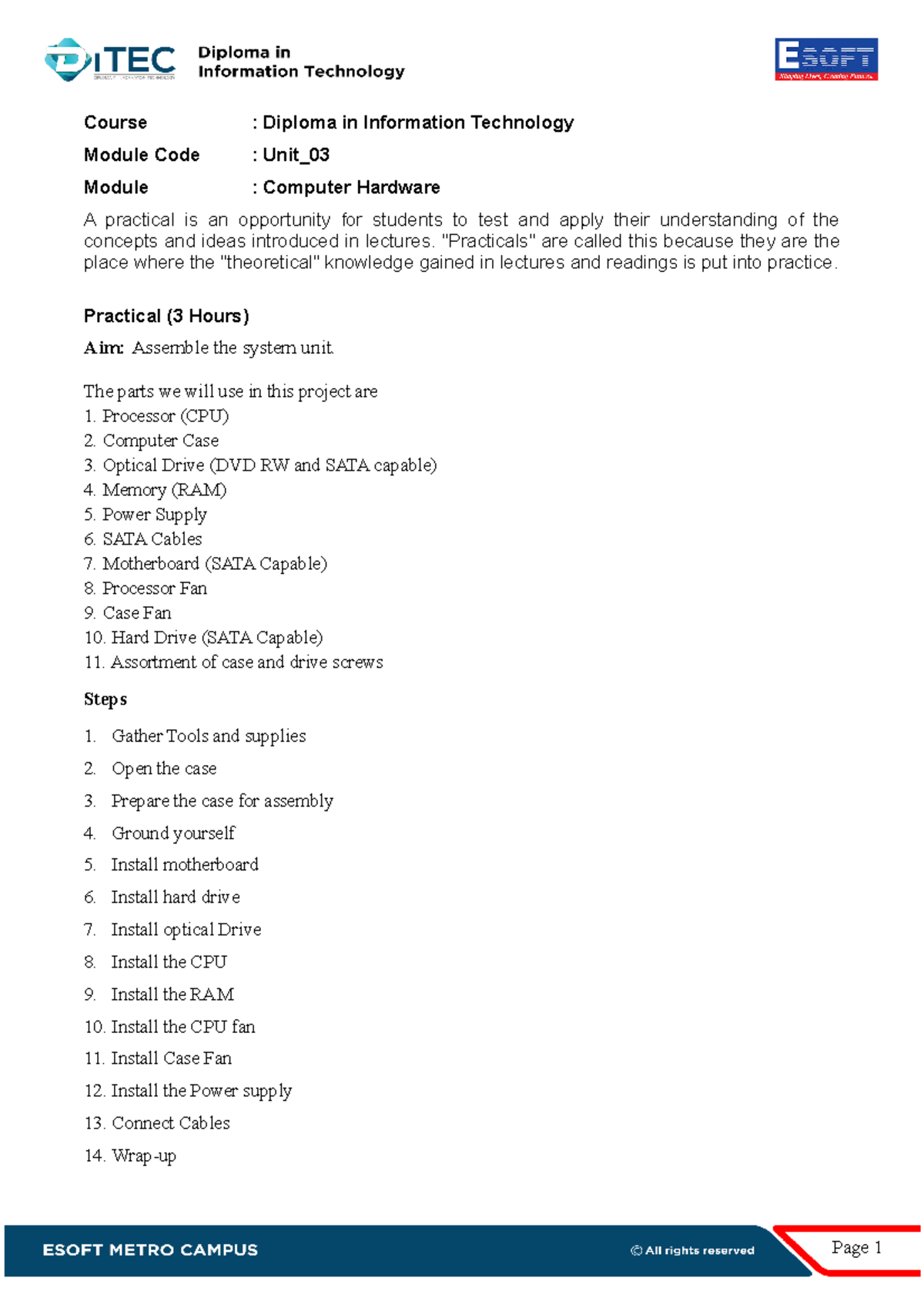 2841-1633683186786-Practical_3.2 [3 hours].docx - Course : Diploma in ...