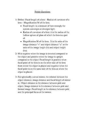 Lab report - lab - Waves and Optics laboratory - AUC - Studocu