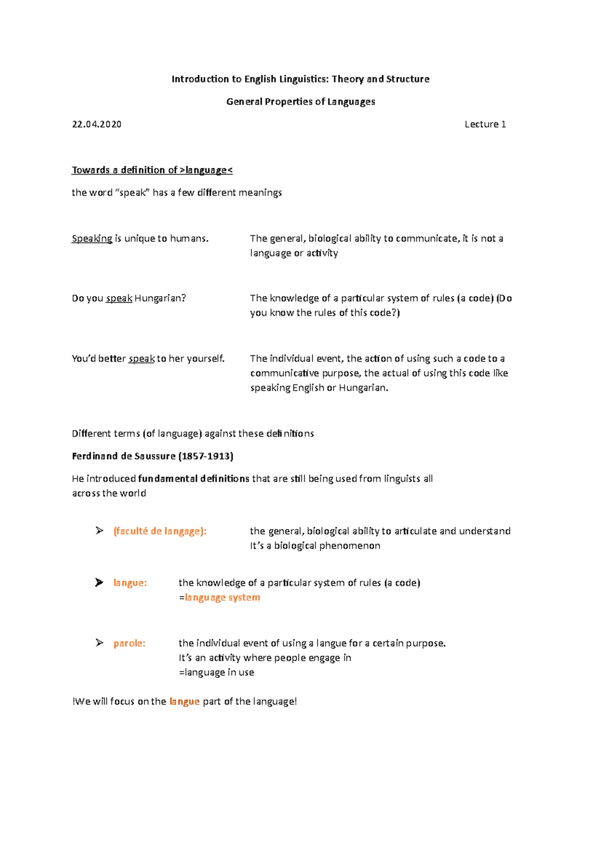 Intro to English Linguistics-Lecture 1 - Introduction to English ...