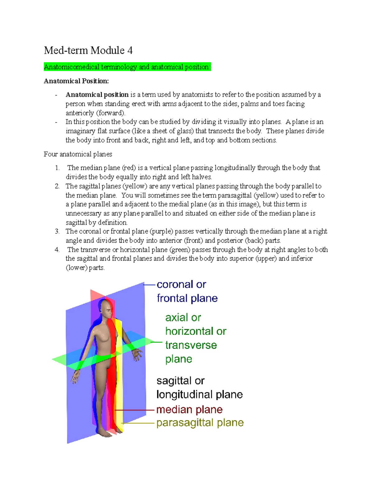 Medterm module 4 - Detailed lecture notes for Medical terminology with ...