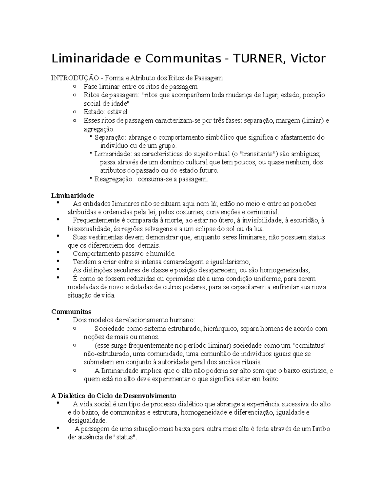 Liminaridade e Communitas - Turner, Victor - Liminaridade e Communitas ...