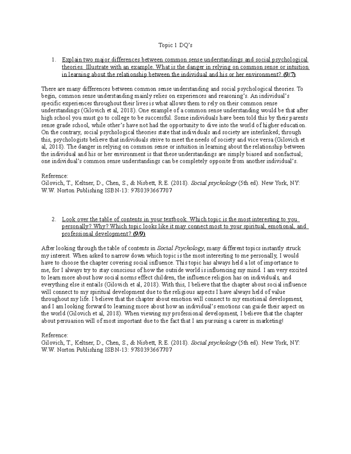 Topic 1 DQ's - discussion questions - Topic 1 DQ’s Explain two major ...