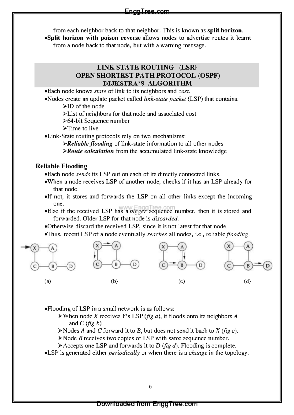 Link State Routing Ds Answers For Two Marks Lecture Notes 6 From Each Neighbor Back To That