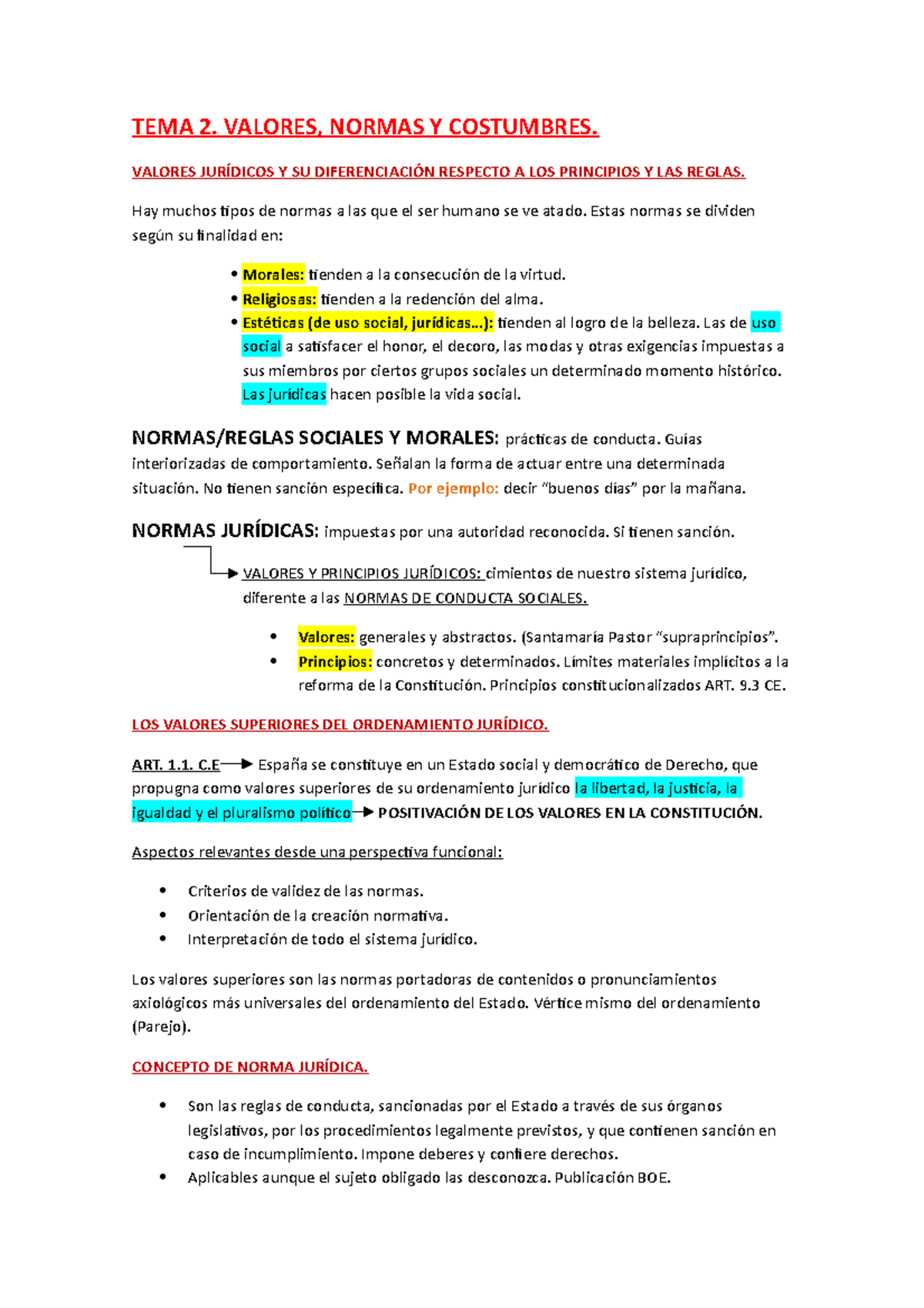 TEMA 2. Valores, Normas Y Costumbres - TEMA 2. VALORES, NORMAS Y ...