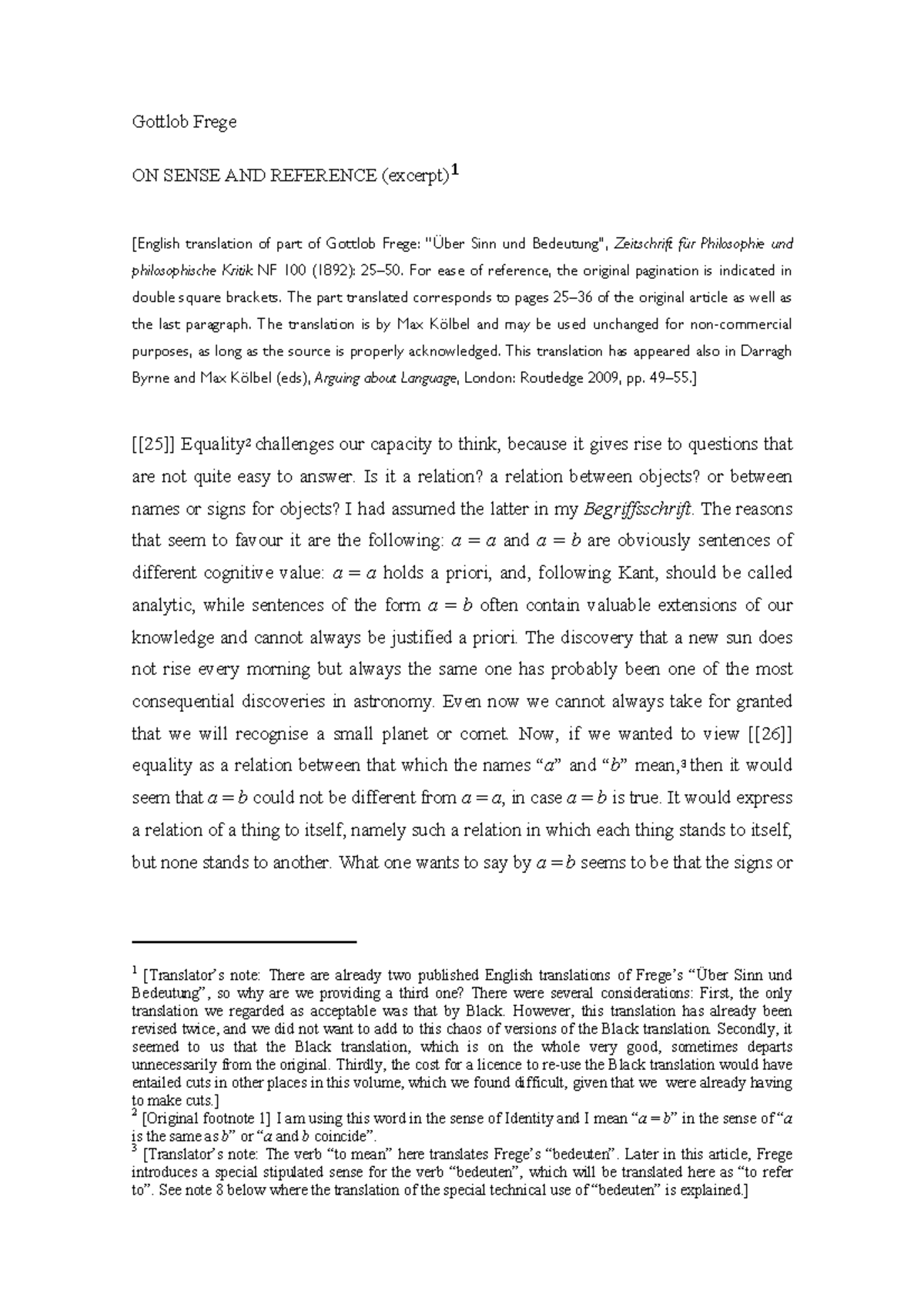 Sense&Reference - Sense and reference - Gottlob Frege ON SENSE AND ...